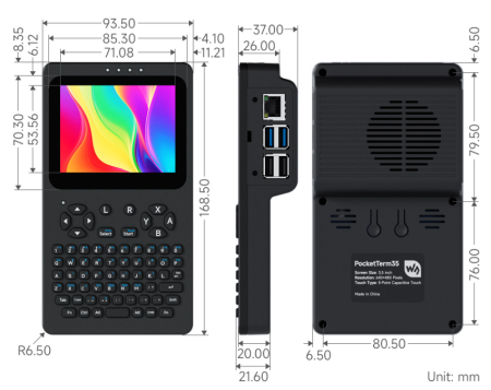 PocketTerm35-Pi5 Handheld Linux Terminal with Raspberry Pi 5 and 3.5 ...